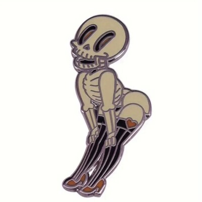 Sexy Pinup Skeleton Enamel Pin - Boo-lesque Burlesque Stockings Heels ...