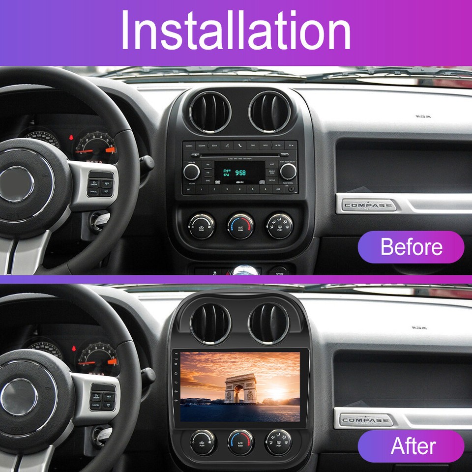 FOR JEEP 2009-2016 Jeep Patriot Compass Android 13 Apple Carplay Car ...