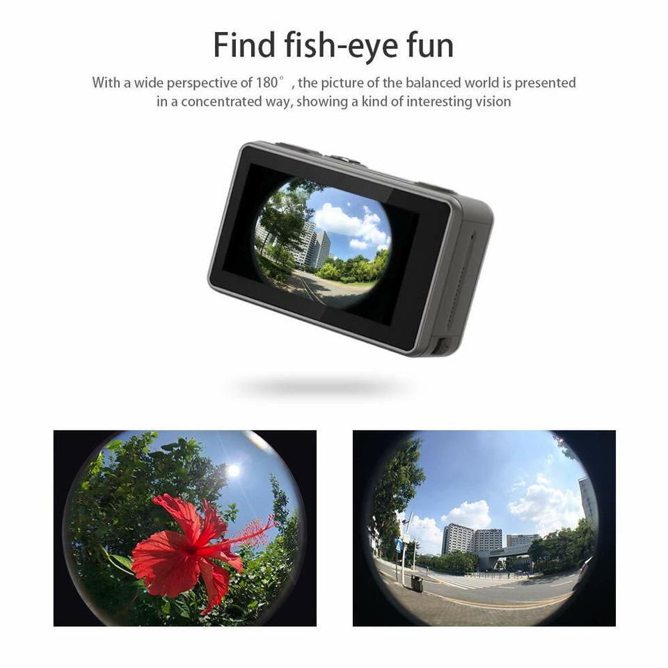 EXTREME HD FISHEYE LENS + FILTER KIT FOR DJI OSMO ACTION CAMERA WITH 2 ...