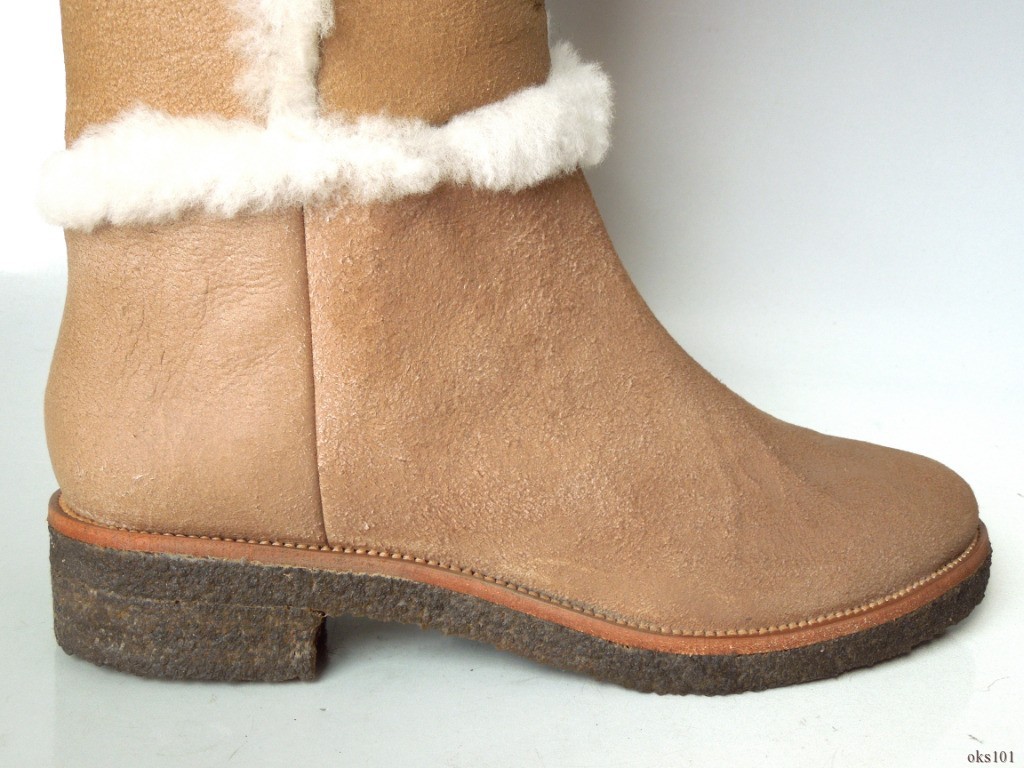 Diane von Furstenberg tan beige ALL shearling OTK TALL boots 'Adele ...