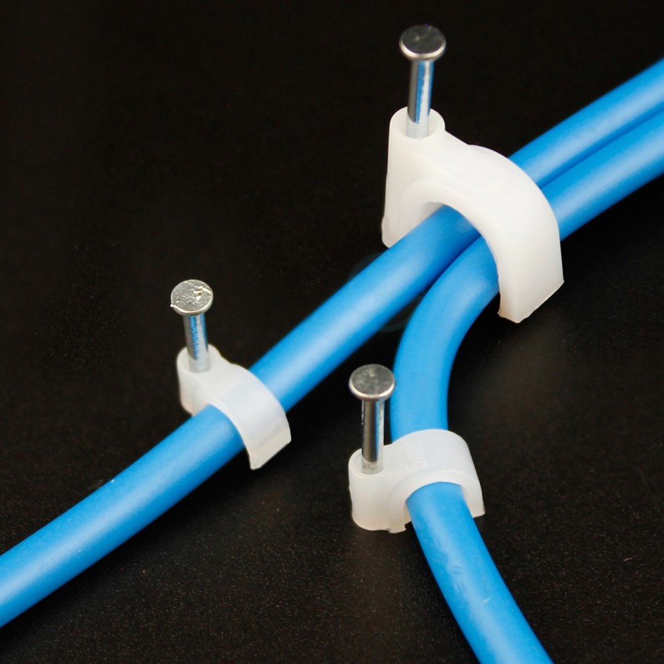 500 Pcs Cable Clip Nails Holders Phone Line Wire Fixed Buckle Steel ...