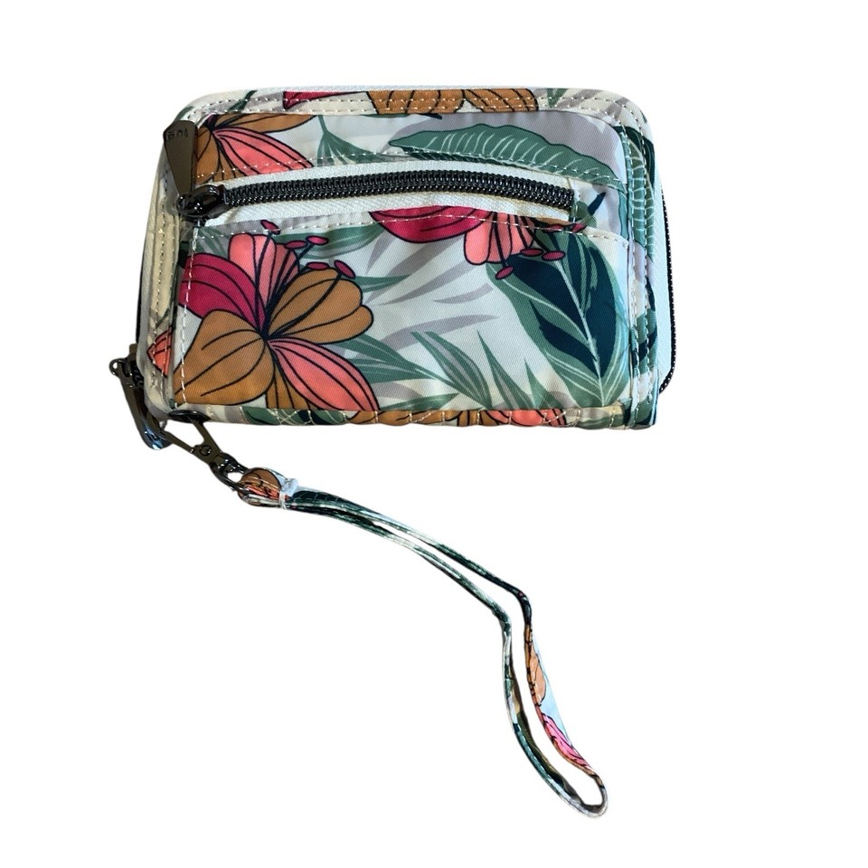 Lug Rodeo Wallet Wristlet Lily Sand Hibiscus Flowers Zipper RFID New ...
