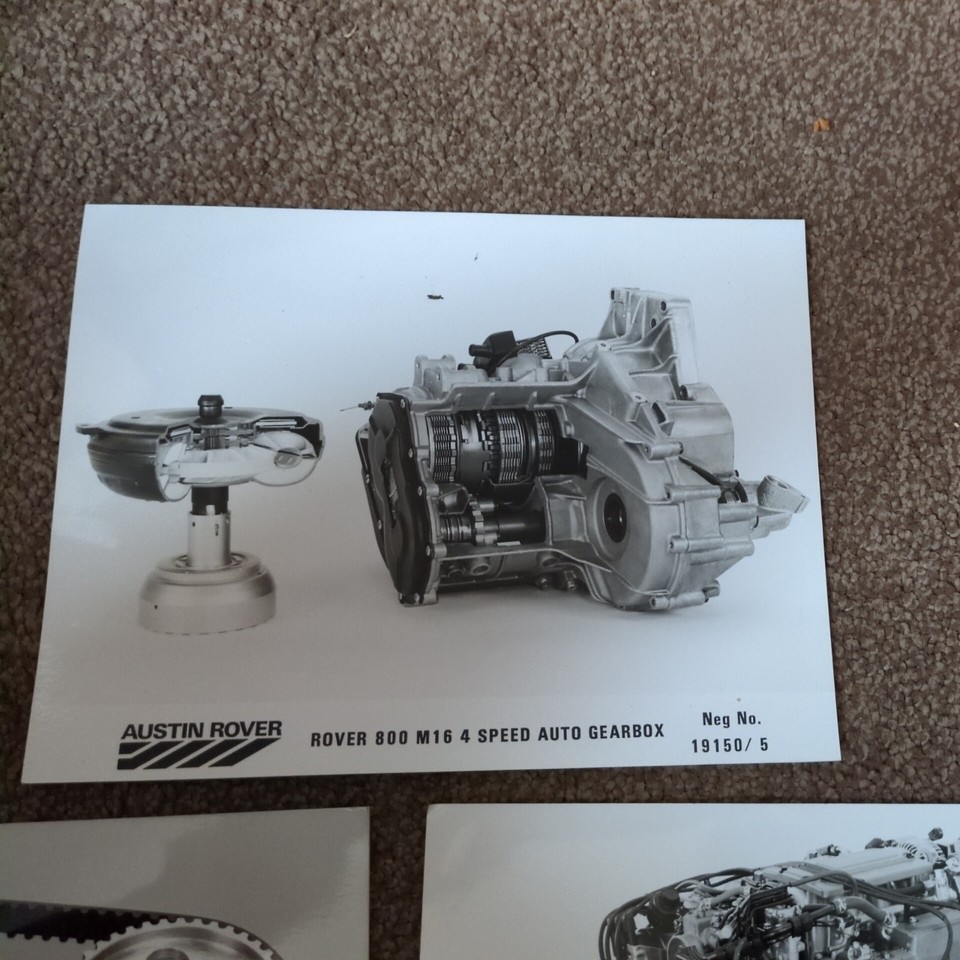 Rover 800 Press 3 x Photographs, V6 engine, gearbox, combustion chamber ...