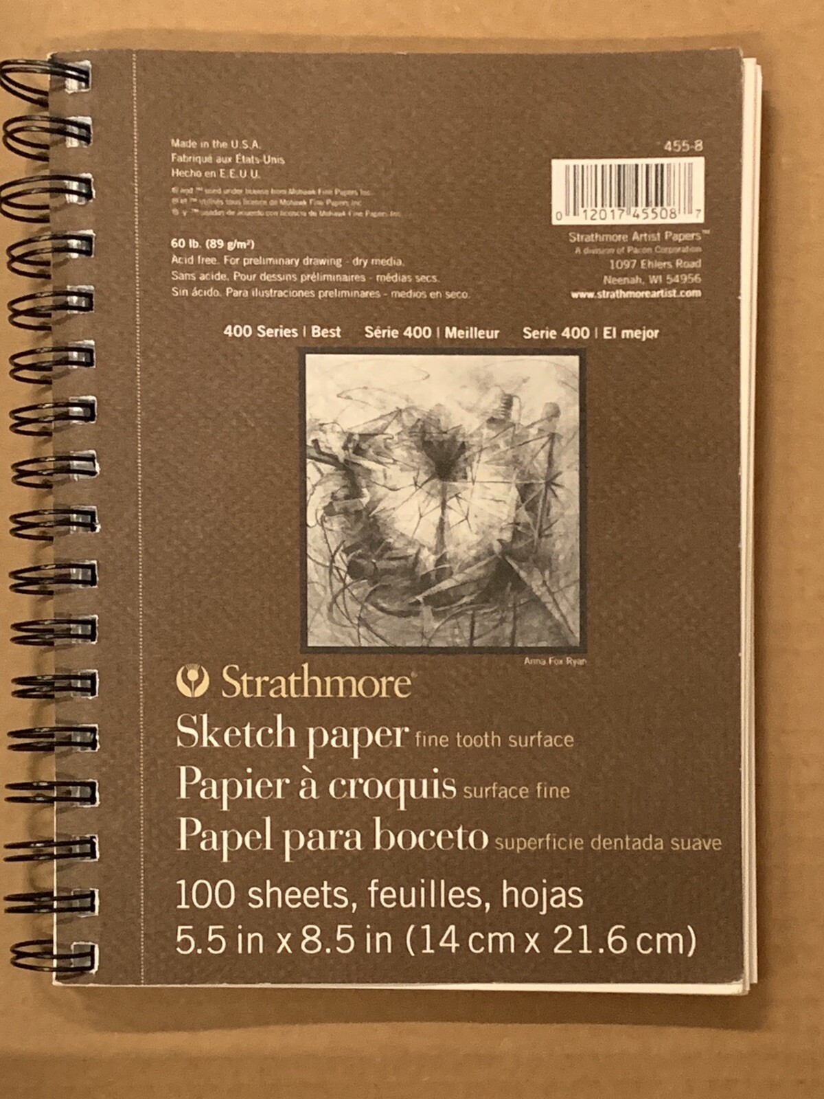 Strathmore Sketch Paper Notebook, 400 Series/Best, 5.5” x 8.5”, 100 ...