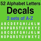 A-Z ALPHABET LETTERS DECALS 1 SET OF 2 26 A-Z LETTERS 52 LETTERS VINYL ...