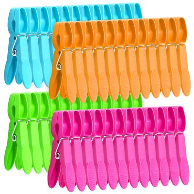 48 Pack Colorful Plastic Clothespins Heavy Duty Laundry Clothes Pins ...