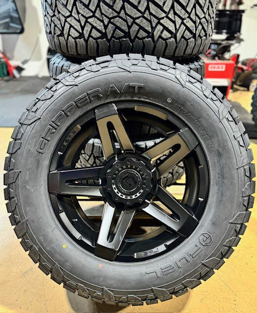 20x10 Fuel D763 SFJ Black 35" AT Wheel Tires Package 6X5.5 Chevy ...