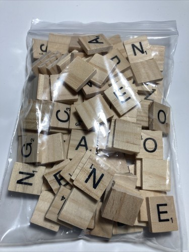 100 Pcs Wood Scrabble Tiles Letters Complete Set | eBay