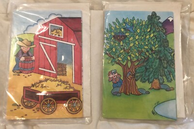 Vintage NEW 5-Panel Children's Card w/Stickers Envelope Boy Girl Leanin ...