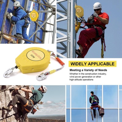 32/65/98ft Self Retracting Lifeline Fall Arrester Fall Protection With ...