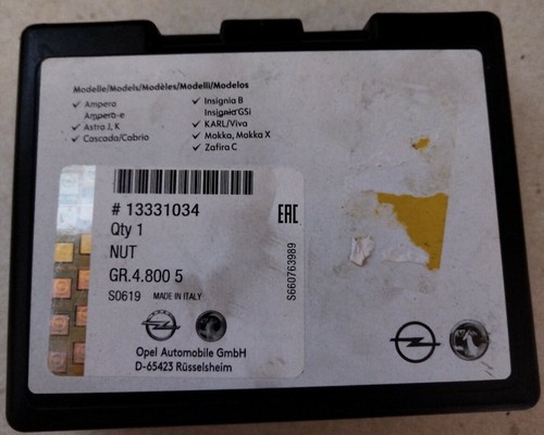 Genuine Vauxhall Zafira C, Astra Mokka Locking Wheel Nut Set 13331034 ...