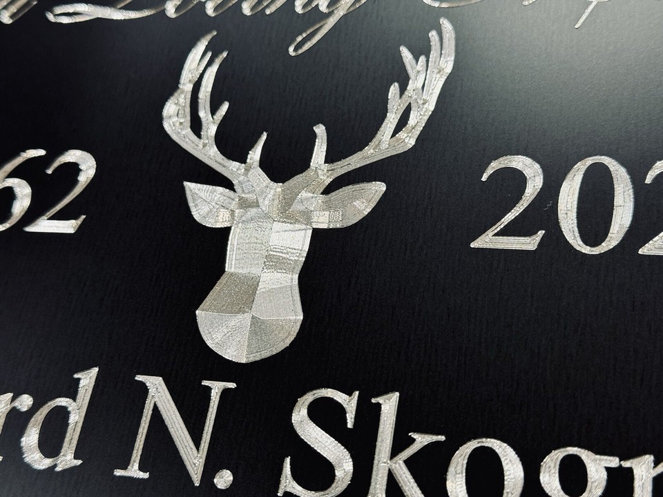 Memorial Grave Marker Sign Custom Diamond Etched Engraved on Aluminum ...