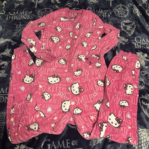 SANRIO Women's Hello Kitty One Piece Body Jump Suit PJ Pajamas Size ...