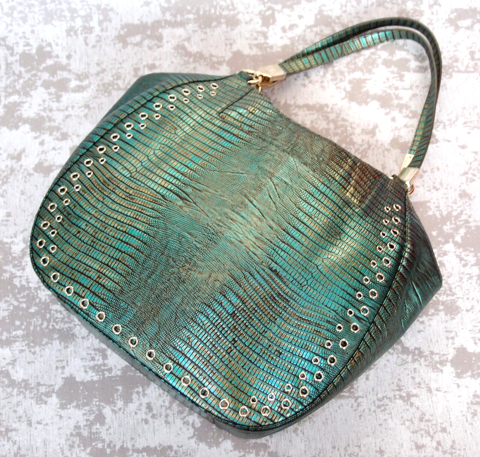 Brahmin MARIANNA in EMERALD MOA Leather Purse Handbag ️RARE ️ Pattern ...