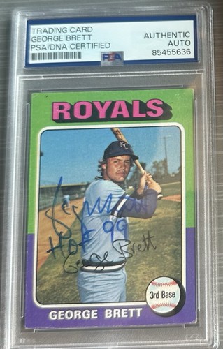 1975 TOPPS George Brett - Signed Rookie Card #228 - Auto- PSA + HOF ...