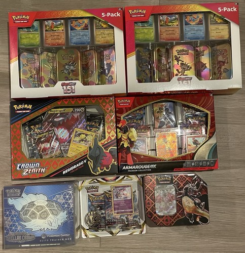 Pokémon BUNDLE Stellar Crown PC ETB, Costco 151, Paldean Fates, Crown ...