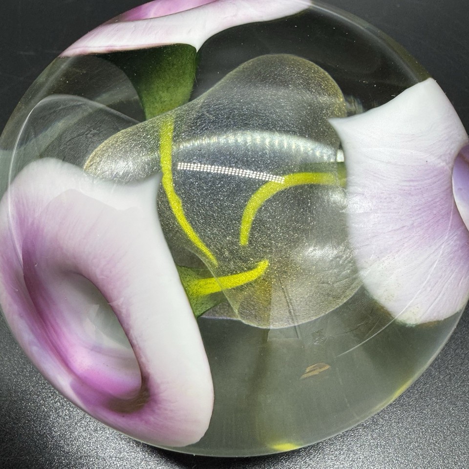 2000 Scott Bayless Art Glass Calla Lily Paperweight Lotton Studios ...