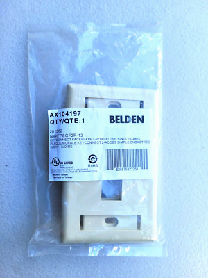 Brand New Set of 2 Belden AX104197 Keyconnect 1 Gang 2-Port Faceplate ...