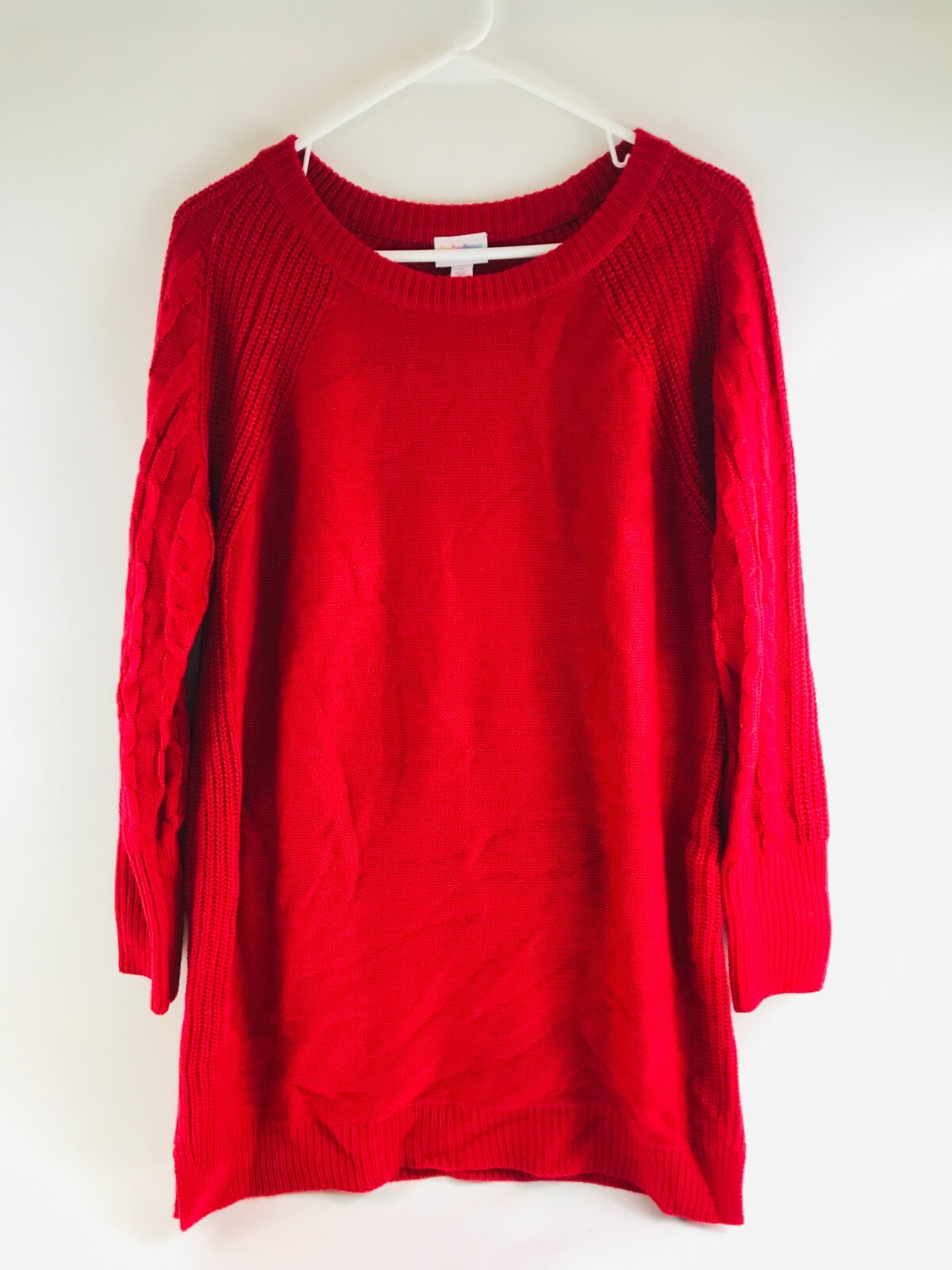 LuLaRoe Sweater Women's Size Medium Solid Red Long Sleeve Crew Neck ...