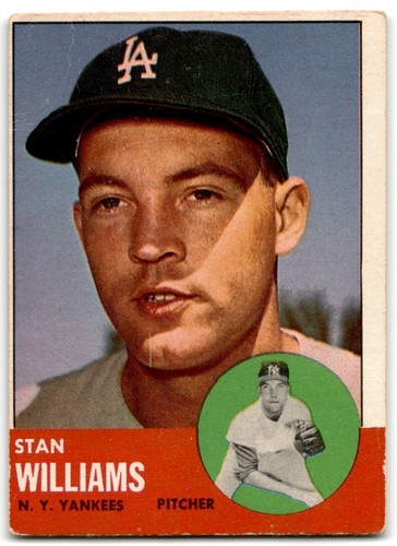 1963 Topps #42 Stan Williams Low Grade (crease) Vintage Baseball Card ...