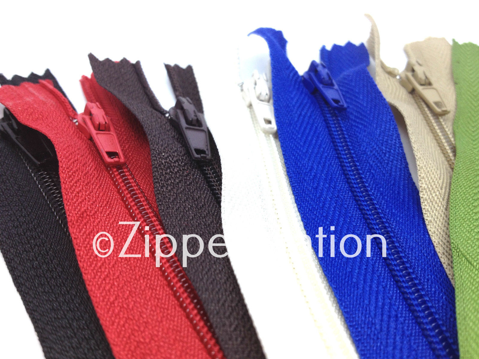 25 Assorted Nylon Closed End Zips - For Dress Upholstery Craft & Zip ...