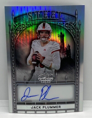Jack Plummer 2024 Leaf Trinity Football Steel Prospect RC Auto /15 Panthers NFL | eBay