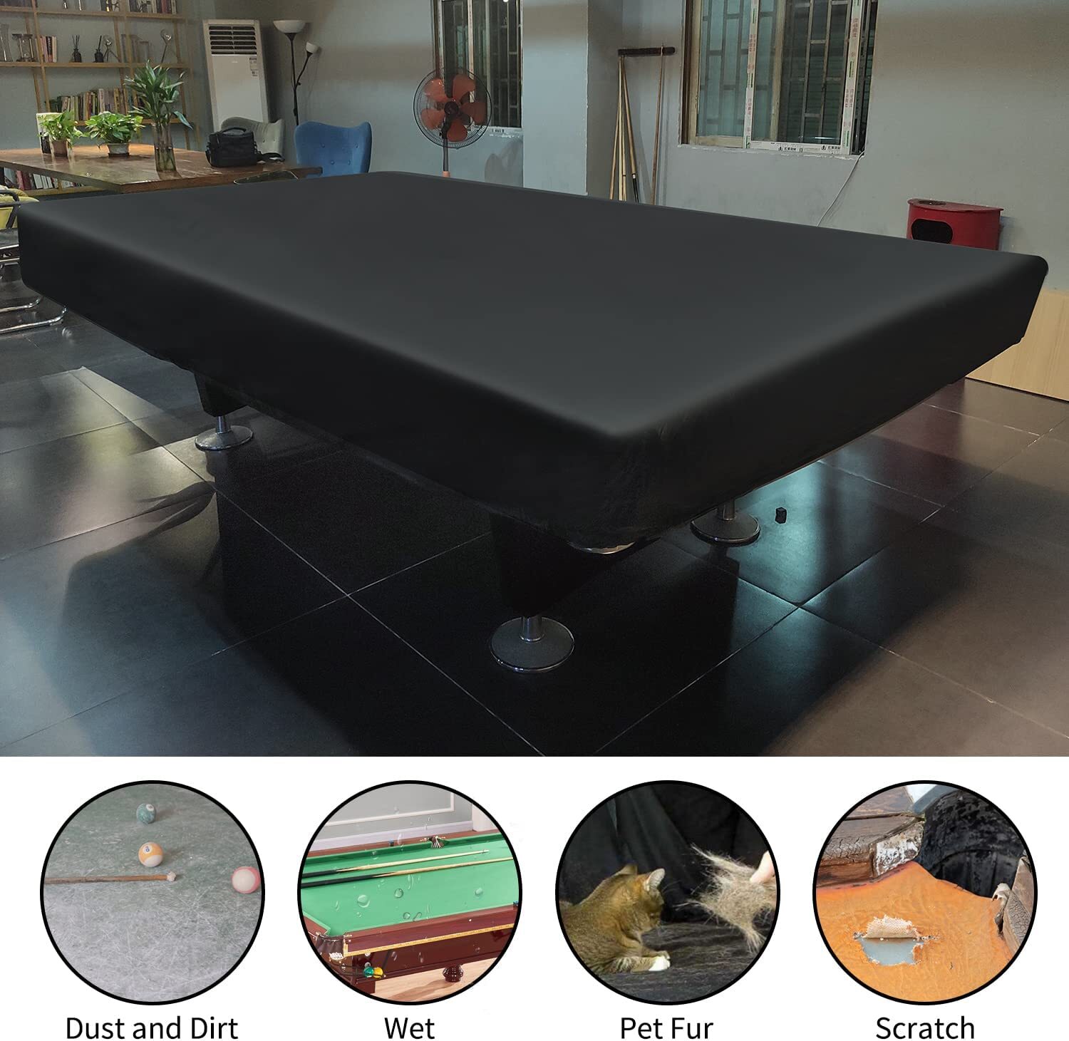7/8/9FT Pool Snooker Billiard Table Cover Polyester Waterproof Dust Cap ...