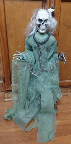 Hanging Grim Reaper Scary Creepy Horror Chained Ghostly Skeleton Decor ...