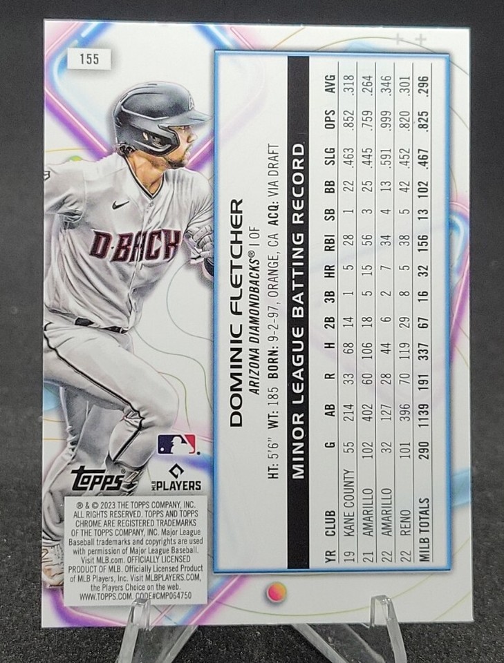 Dominic Fletcher RC 2023 Topps Cosmic Chrome #155 Rookie Arizona ...