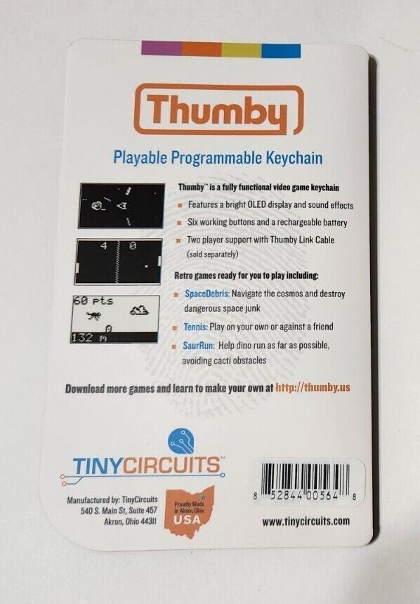 Thumby Tiny Playable Keychain Video Game System Console Kickstarter Circuits | eBay