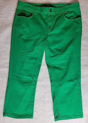 Chaps Women Kelly Green Jeans Size 12 Shamrock Green Capris Denim | eBay