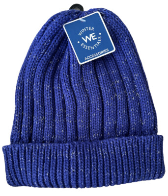 Winter We Essentials Unisex One Size Winter Blue Beanie Hat | eBay
