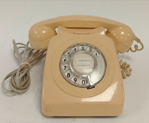 Vintage Rotary Dial Phone beige Collectable Home Decor Retro Accessory ...