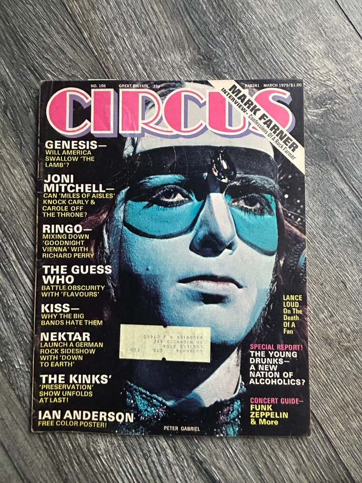 Circus Magazine March 1975 Vintage Kiss Aucoin Genesis Peter Gabriel ...