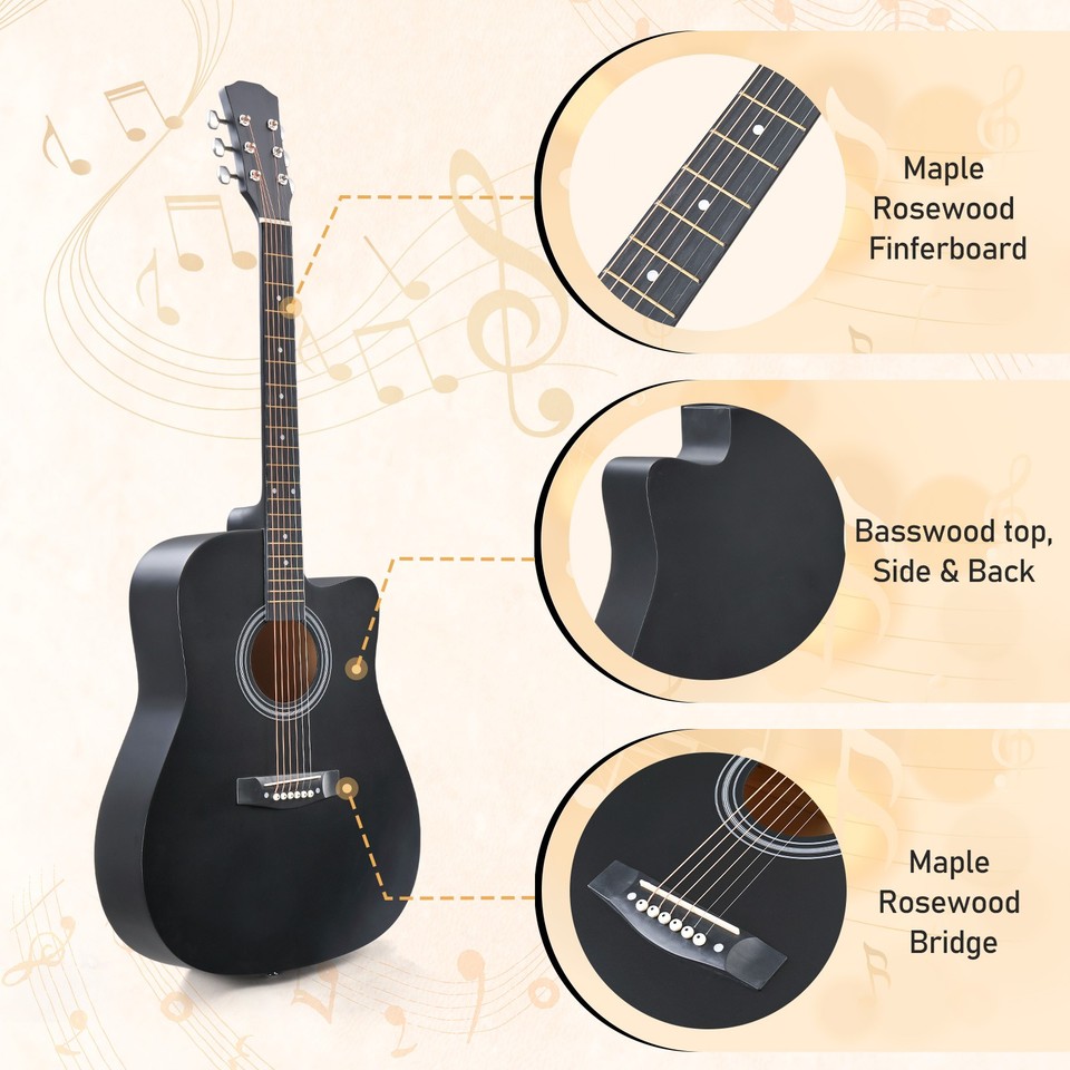 41-Inch Beginner Acoustic Guitar Package - Starter Bundle Kit | eBay