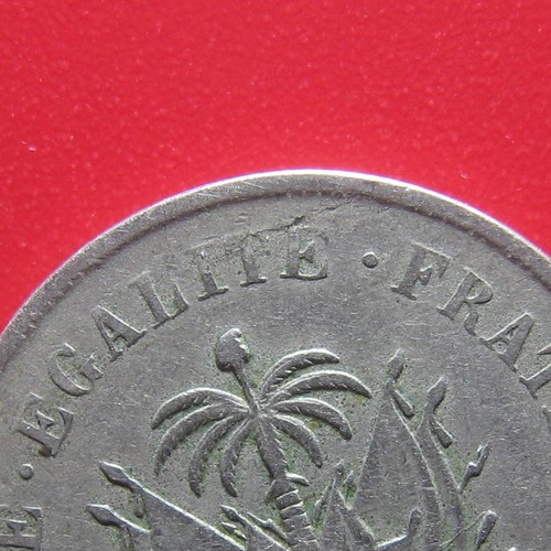 1906 HAITI 10 CENTIMES LAMINATION ERROR! PRESIDENT NORD ALEXIS CU-NI ...