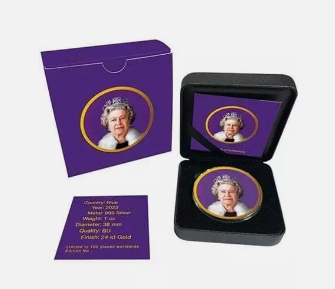 2023 Niue Icons Queen Elizabeth Heavenly Halo 1 oz Silver Coin *023 of ...