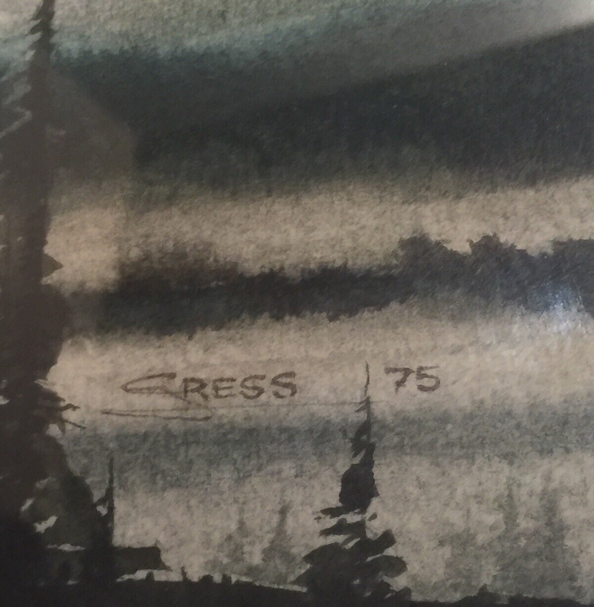 Michael Gress Colorado Artist Watercolor Painting "OVER THE PINES" 1975 ...