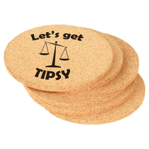 Set of 6 Cork Drink Coasters Let's Get Tipsy Funny Lawyer Paralegal ...