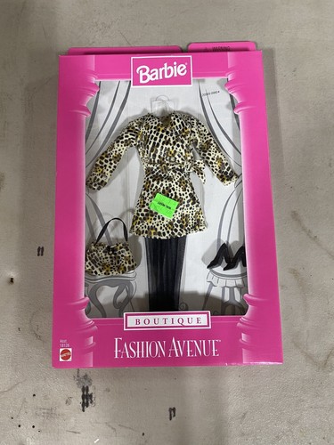 1998 Barbie Fashion Avenue Boutique 18126 HTF Cheetah Print Set Sealed ...
