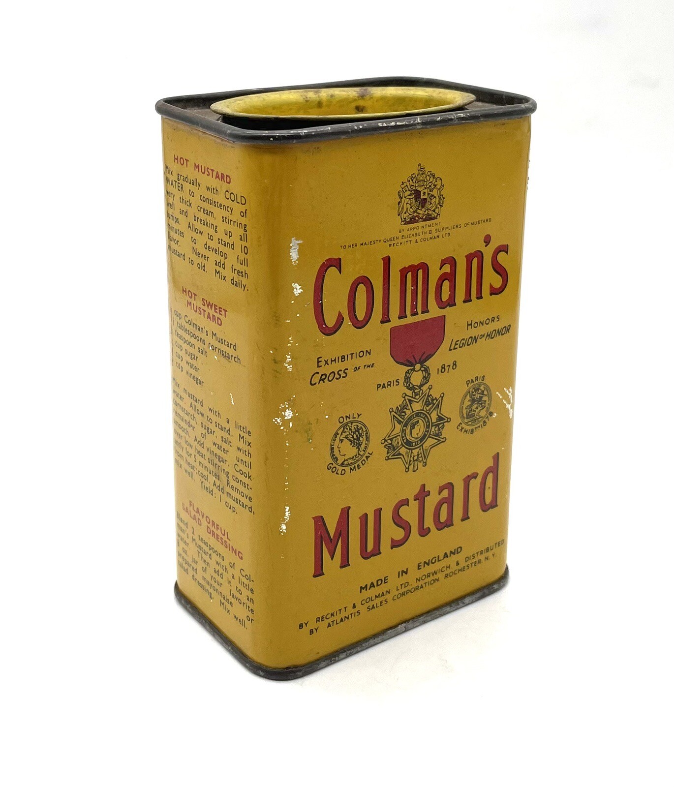 VINTAGE COLEMAN'S "BULL'S HEAD" MUSTARD TIN, DOUBLE-SIDED/MADE IN ...