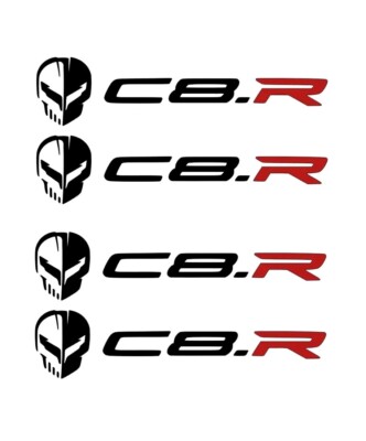 4 Pack 2020-23 Corvette Stingray C8.R Jake Racing Decal C8 Z51 Z06 C8R ...