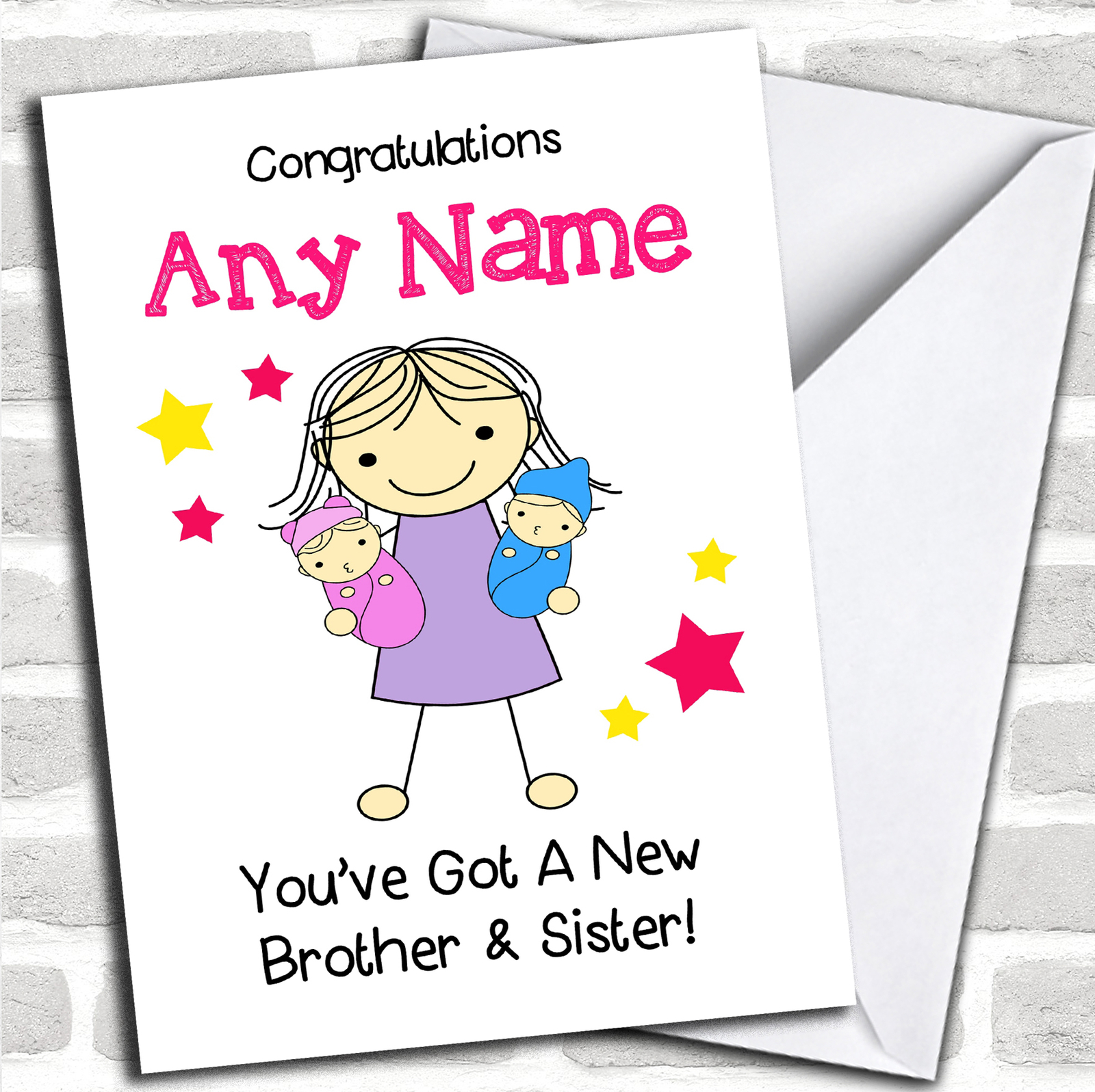 Big Sister New Baby Twin Brother Sister Sibling Customised Card EBay Big Sister New Baby Twin Brother Sister Sibling Customised Card EBay