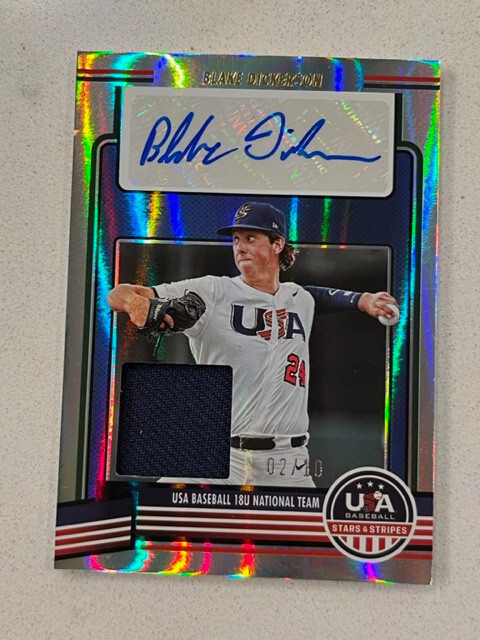 BLAKE DICKERSON 2023 Panini USA Baseball Stars & Stripes Patch AUTO # 2 ...