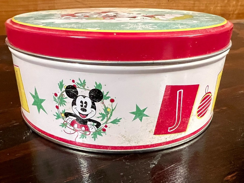 Tin Box Co Disney Mickey and Minnie Mouse Joyful Time of Year Round ...