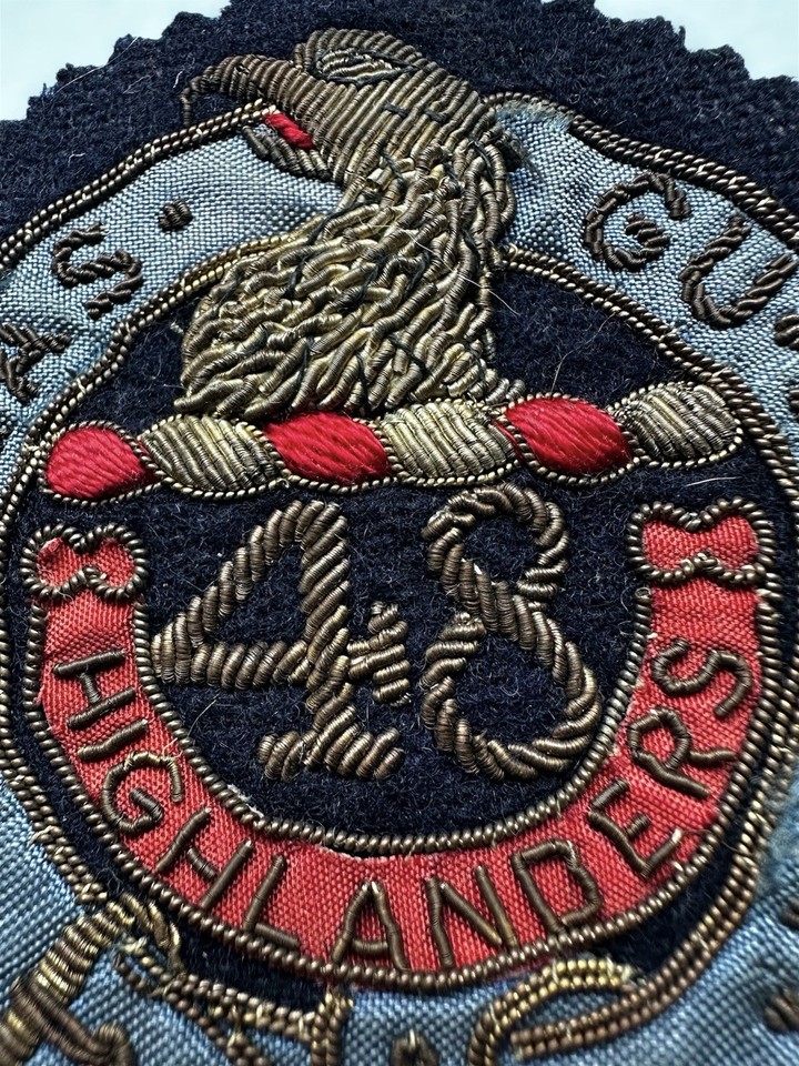 48th Highlanders Pipes And Drums Band Badge Patch Bullion Canadian ...
