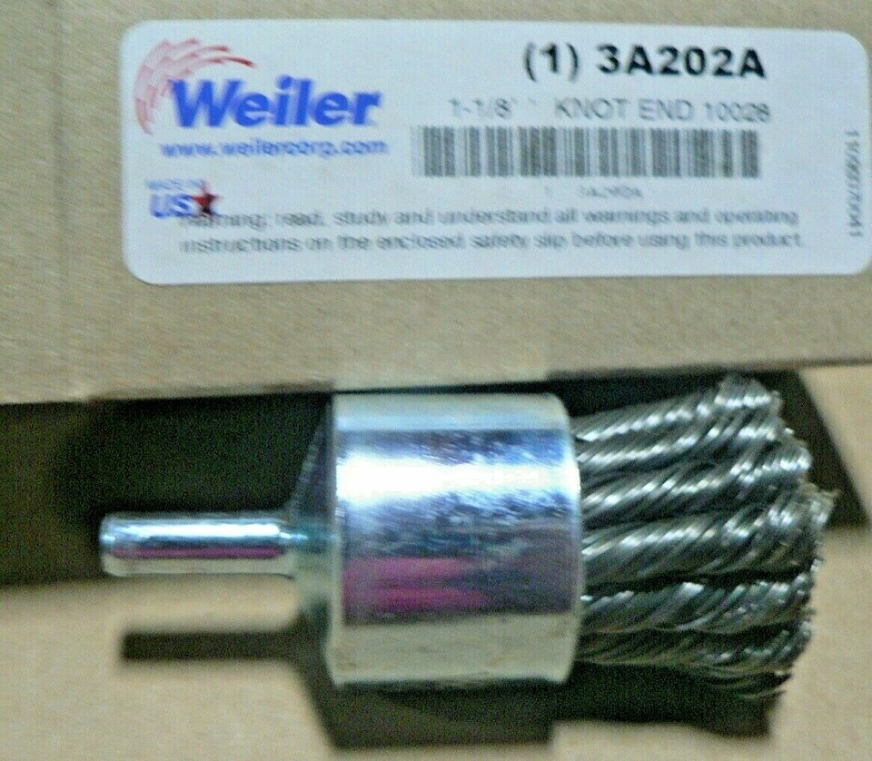 WEILER 3A202A 1-1/8 in Twisted Wire Brush, 1/4 in Shank 1/4 KNOT END ...
