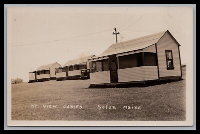 Rppc Historic SOLON MAINE Mt. VIEW CAMP Somerset County Cabins 1935 ...