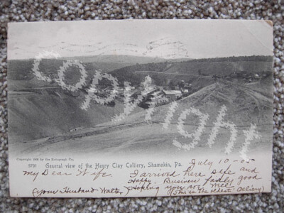 SHAMOKIN PA-HENRY CLAY COLLIERY-GENERAL VIEW-COAL MINING-NORTHUMBERLAND ...