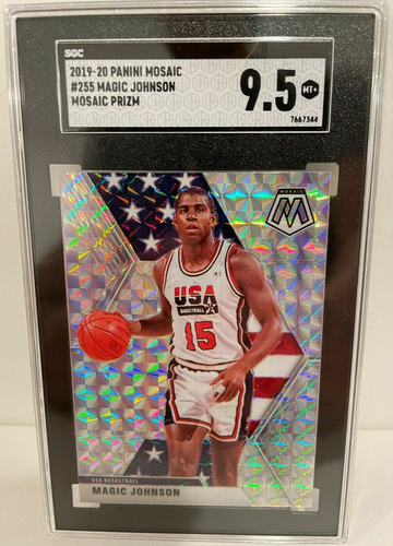 2019-20 Panini Mosaic Prizm Magic Johnson Silver Refractor USA Card ...